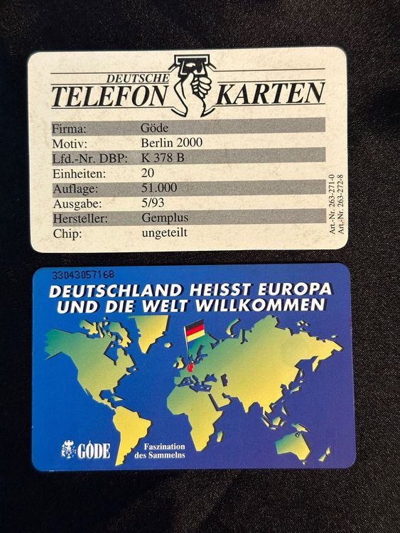 Sammler Telefonkarte Berlin 2000 , 6 DM mit Zertifikat (Neu und originalverpackt) in Adlikon b ...