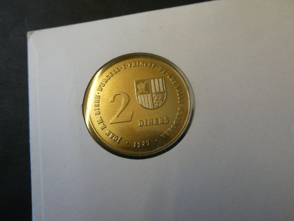 Andorra 1987, 2 Diner unzirkuliert, Münzbrief Olymp. Spiele (Neu (gemäss Beschreibung)) in ...