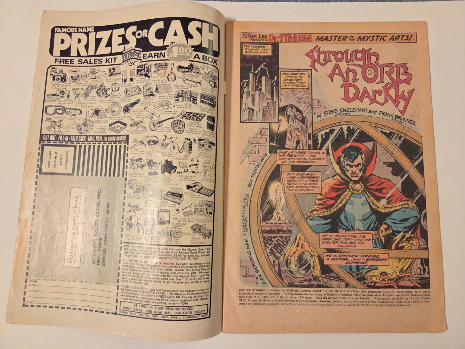 DR. STRANGE #1 (Marvel, 1974) Frank Brunner! (Gebraucht) in Zürich für ...