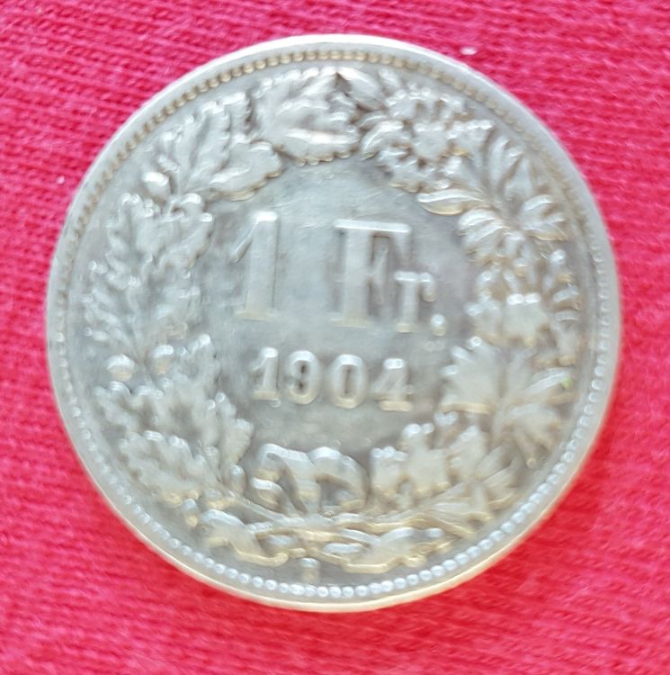 1 Franken 1904 uralte rare Silbermünze ab nur 1 Fr !!! | Kaufen auf Ricardo