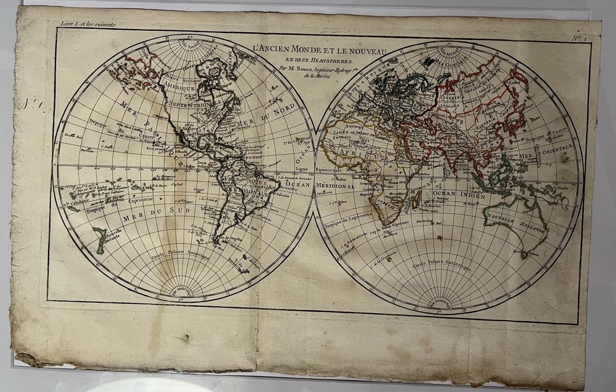 Carte ancienne du Monde (double hémisphère) – 1780 – Bonne (D'occasion) à Lucens pour CHF 85 ...