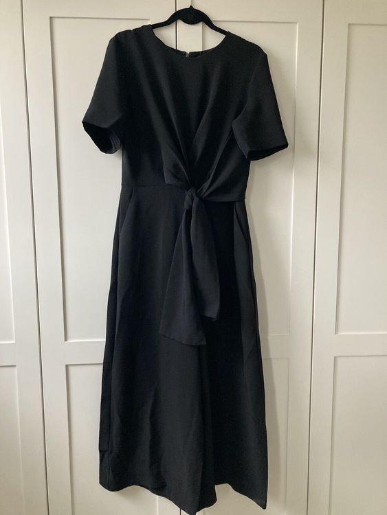 COS Black Jumpsuit Overall Tie Waist Cropped Wide Leg 40 (Gebraucht) in ...