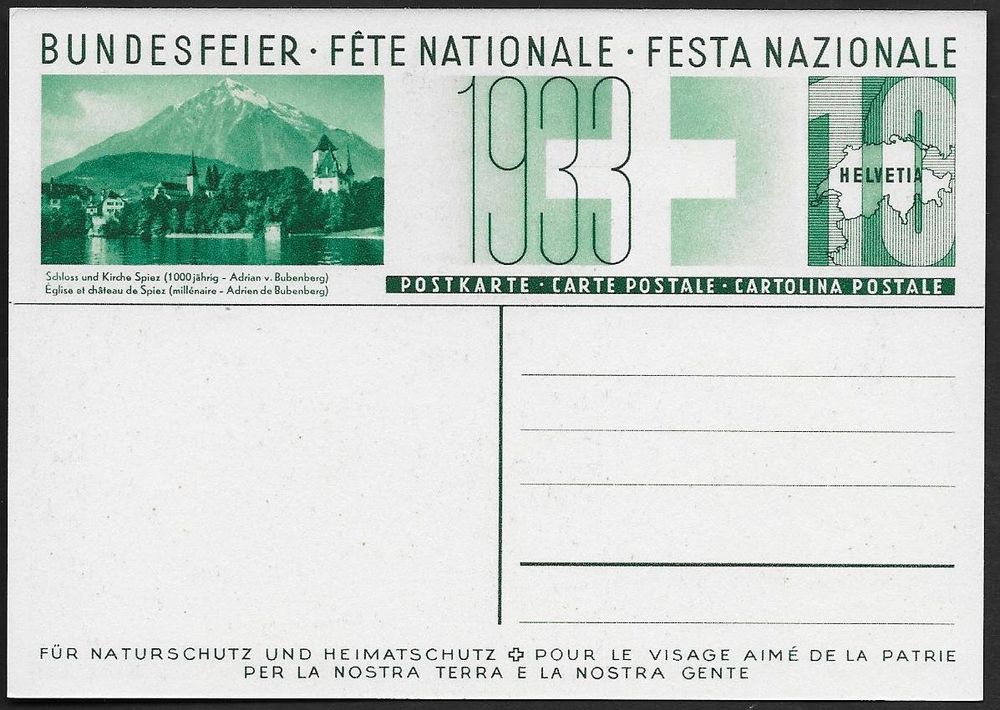 1933 BILD-BF Karte 57n * SPIEZ Schloss+Kirche selten ab 1.- | Kaufen auf Ricardo