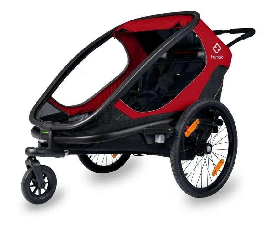 hamax Outback 2in1 Fahrradanhänger rot/schwarz NEU! | Kaufen auf Ricardo