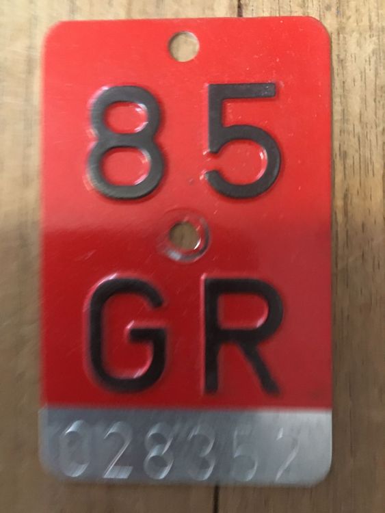 GR 85 - VELONUMMER - FAHRRADSCHILD - PLAQUE DE VELO - GR 85 (Gebraucht ...