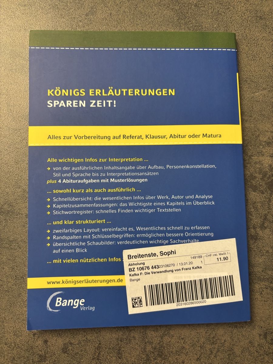 Kafka: Die Verwandlung, Königs Erläuterungen,Top! (Neu (gemäss ...