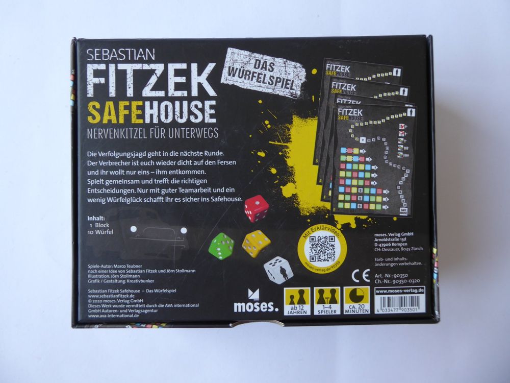 Würfelspiel Blockkarten: Sebastian Fitzek Safe House, moses (Gebraucht ...