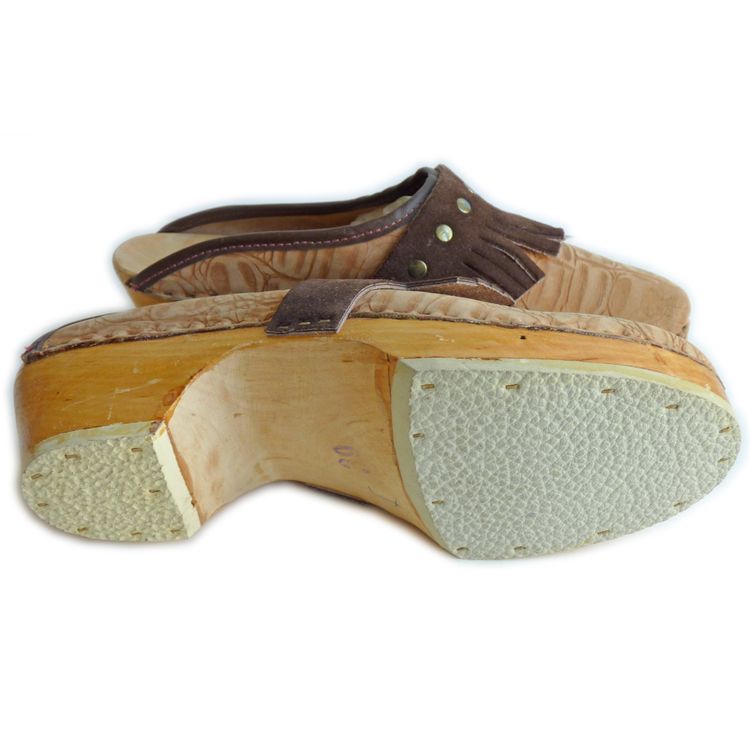 Clogs Gr. 38/39 Holzclogs Gummisohle Original VINTAGE 60s (Neu (gemäss ...