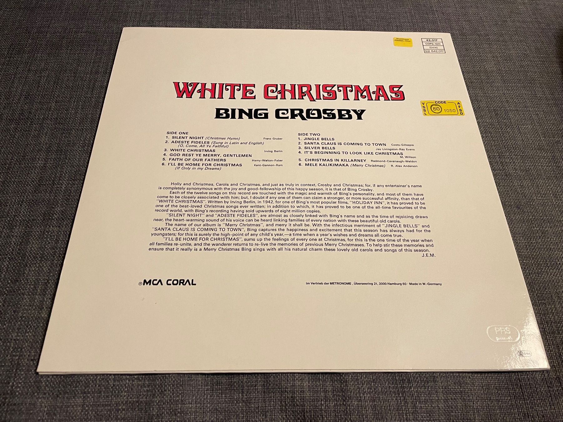BING CROSBY: WHITE CHRISTMAS (LP) *KULT PLATTE* WEIHNACHTEN (Gebraucht ...