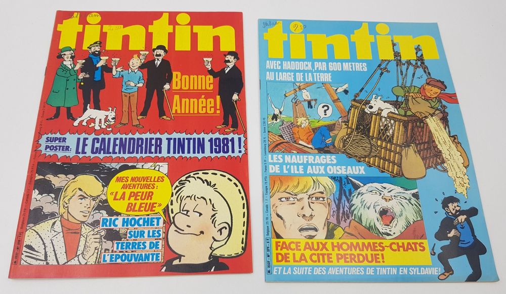 Tintin Nouveau N°278 et 279 Poster Calendrier Tintin 1981 (Gebraucht ...