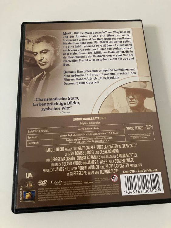 Vera Cruz (DVD) Gary Cooper, Burt Lancaster (Gebraucht) in Arbon für ...