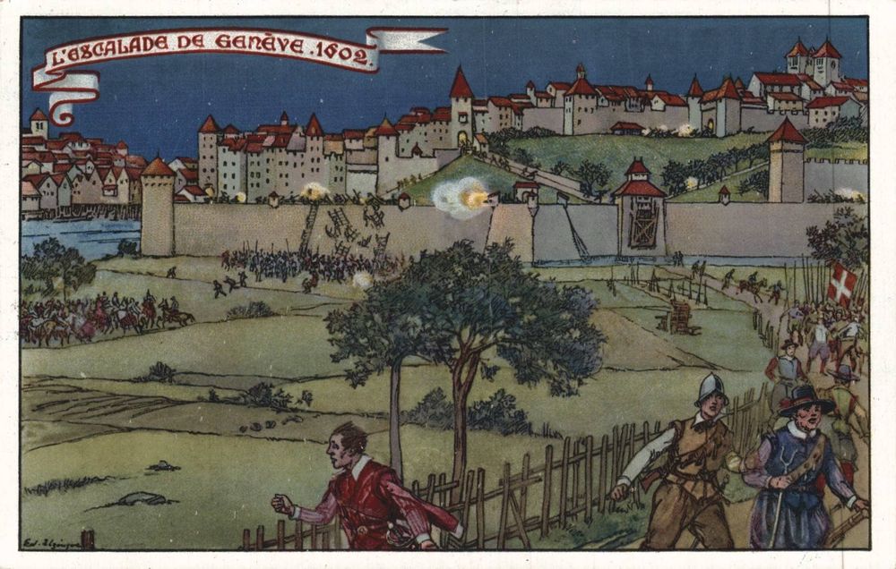 Historische Postkarte Escalade de Genève 1602, gel. 1932 | Kaufen auf ...