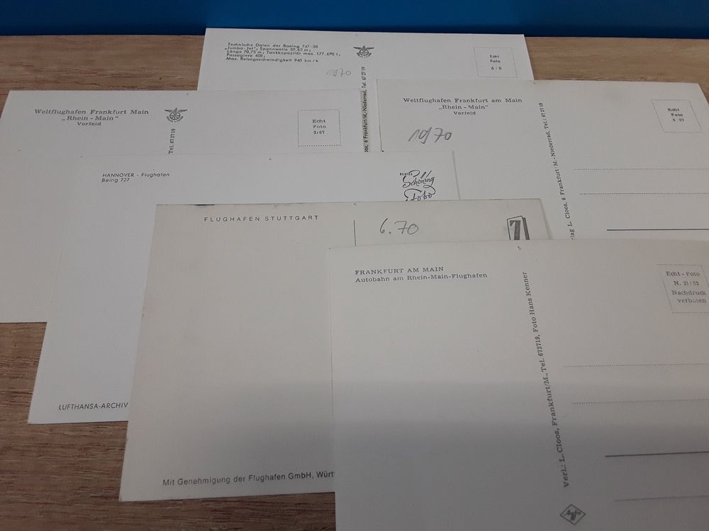 Lufthansa _ Autobahn Flughafen Rhein Main ___ 6 x Postkarten (Gebraucht ...