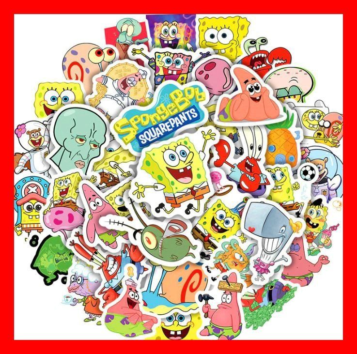 50 tlg Stickerset Spongebob Schwammkopf Patrick Sheldon DVD (Neu und ...