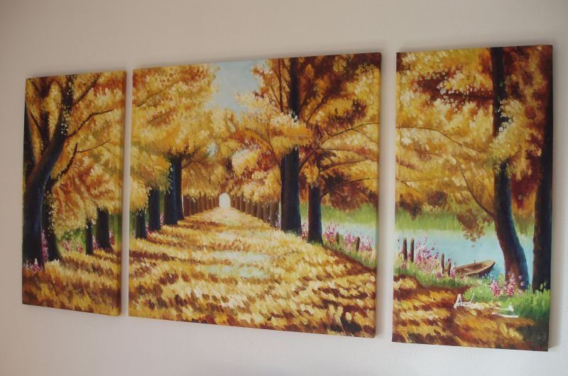 3-teiliges Bild/Triptychon auf Leinwand - Motiv Herbst (Gebraucht) in Feldis/Veulden für CHF 39 ...