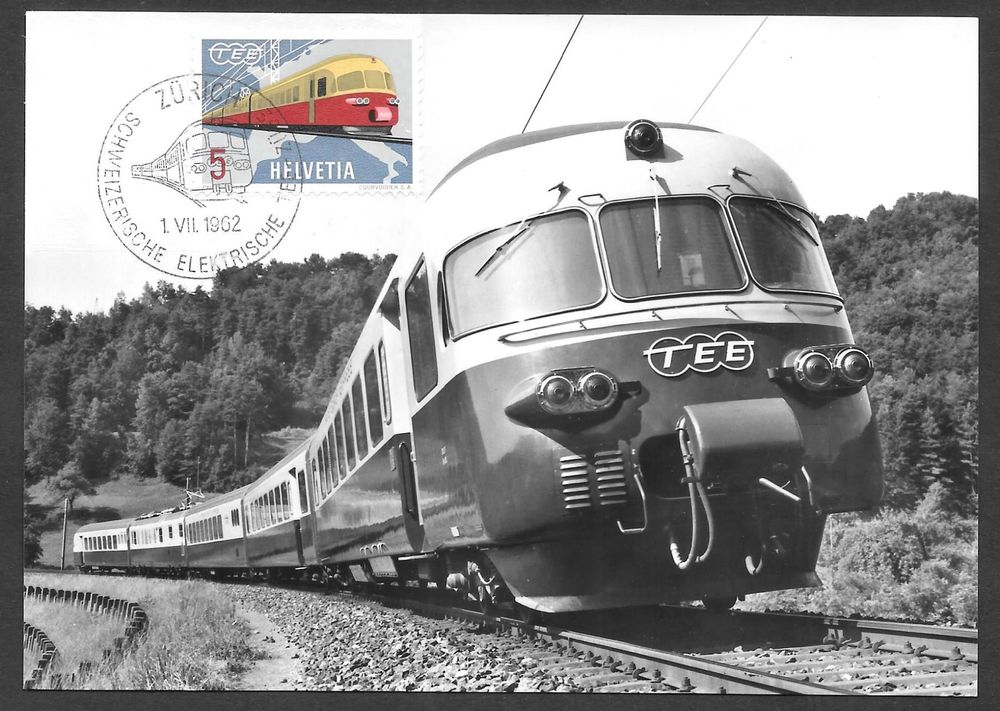 Maximumkarte Nr. 385 Schweizer TEE Zug S. 536 1.7.1962 (Neu (gemäss ...