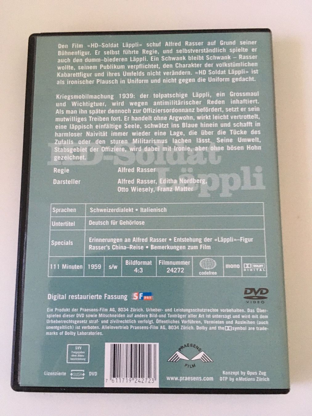 HD Soldat Läppli (restaurierte Version) Dvd - Alfred Rasser (Gebraucht ...