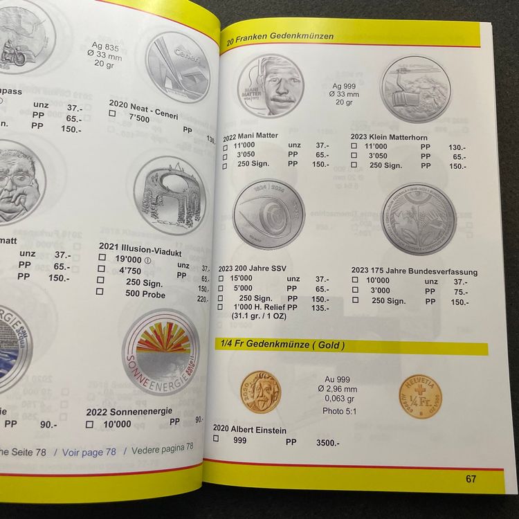 Münzen & Banknoten Katalog Schweiz 2024 (Neu (gemäss Beschreibung)) in Reitnau für CHF 10 – mit ...