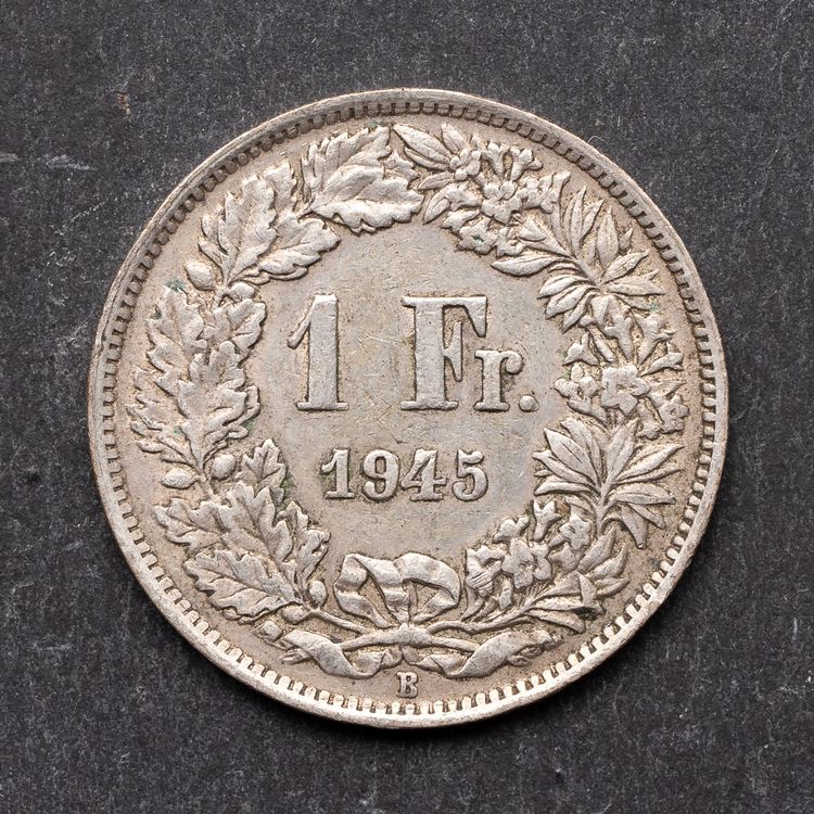 Silbermünze 1 Franken 1945 Helvetia, | Kaufen auf Ricardo