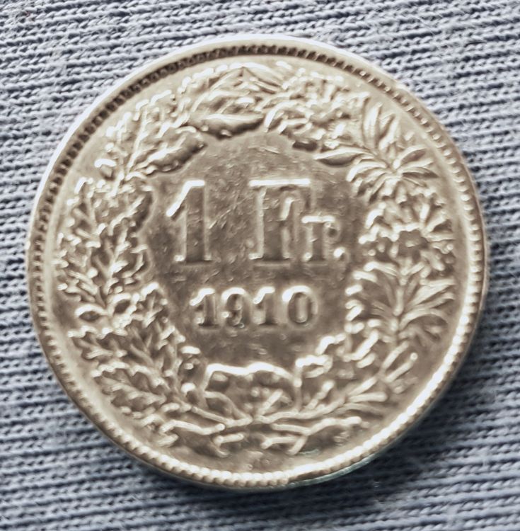 1 Franken 1910 uralte sehr rare Silbermünze ab nur 1 Fr !!! | Kaufen auf Ricardo