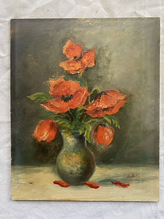 Ölgemälde Mohnblumen, signiert F.A.S. (Gebraucht) in Buttikon SZ für CHF 30 – mit Lieferung auf ...
