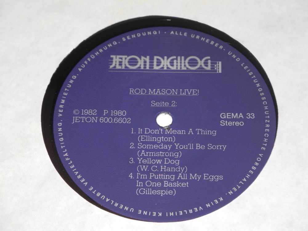 AUDIOPHILE JETON: ROD MASON - LIVE - THE LAST CONCERT (Neu (gemäss ...