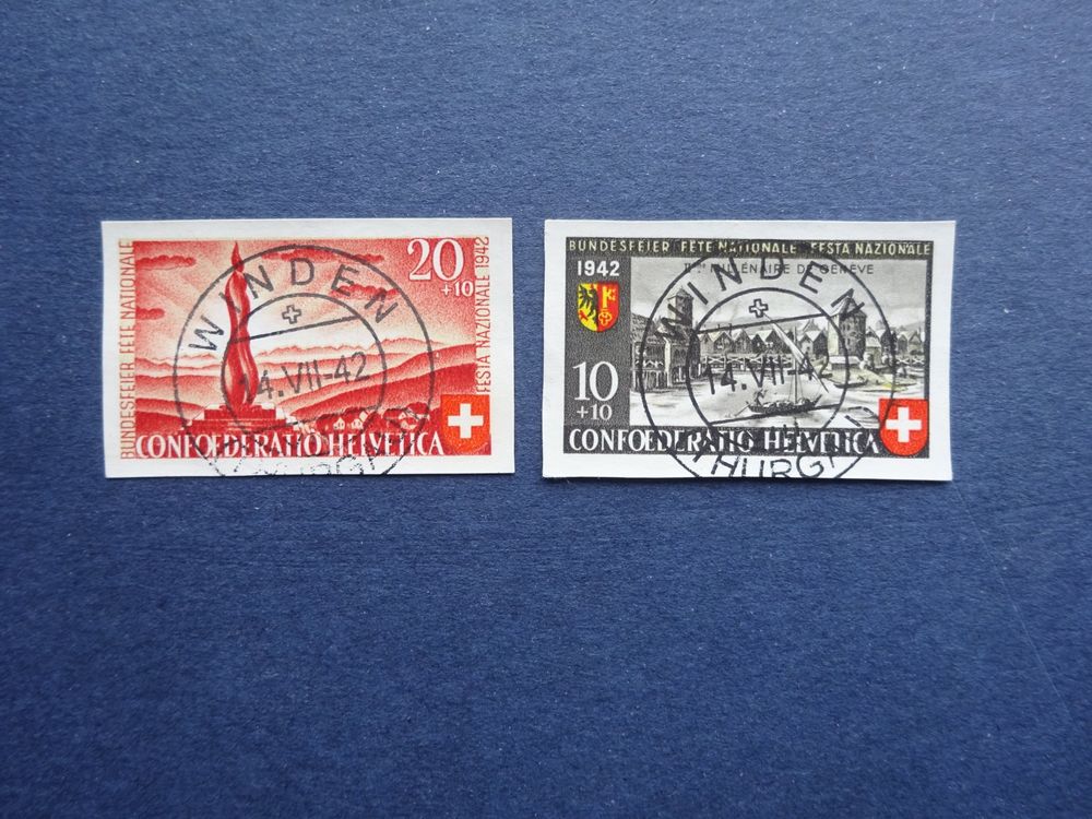 1942 Pro Patria B17 -B18 mit glasklaren Vollstempel SELTEN (Gebraucht) in Appenzell-Steinegg für ...
