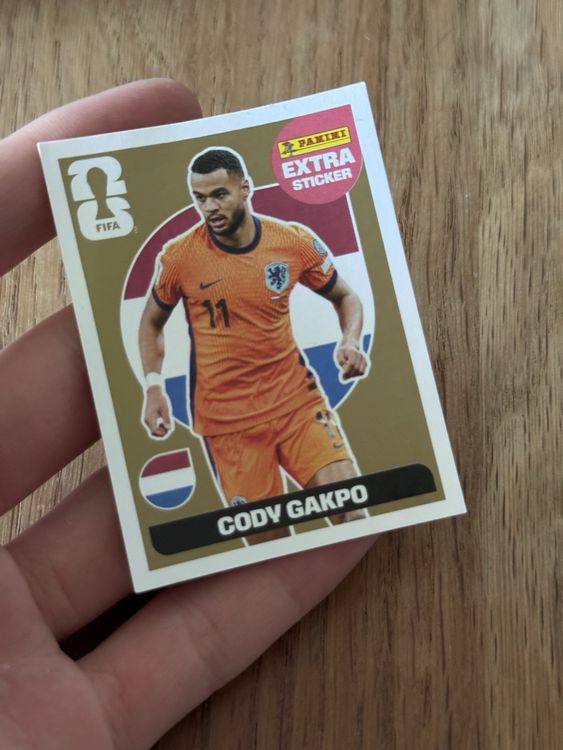 Panini Extra Sticker FIFA 2026 Cody Gakpo. GOLD (Neu (gemäss ...
