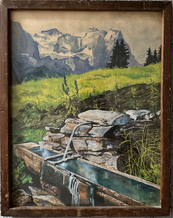 40.er Jahre Brunnen Ansicht Aquarell Unl.Signiert (Gebraucht) in Root für CHF 44 – mit Lieferung ...