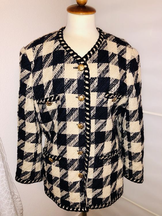 Veste Escada Vintage à carreaux noir et blanc (D'occasion) à Lausanne pour CHF 21 – avec ...