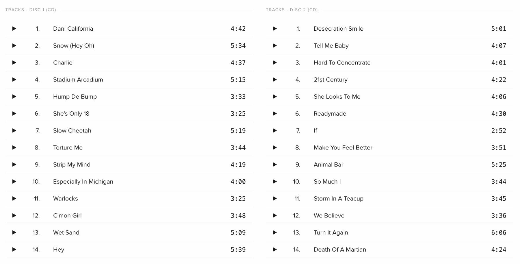 Red Hot Chili Peppers – Stadium Arcadium (Jewel Case) (Gebraucht) in ...