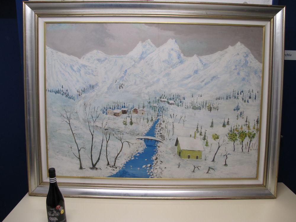 Grosses schönes Winter Oel Gemälde signiert E.Muchetti 77 (Gebraucht ...