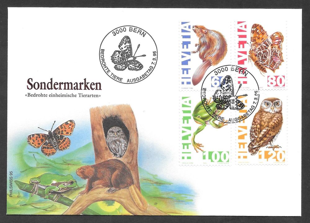 FDC Serie 876 - 879 ET Bern 7.3.1995 schön illustriert (Neu (gemäss Beschreibung)) in Olten für ...