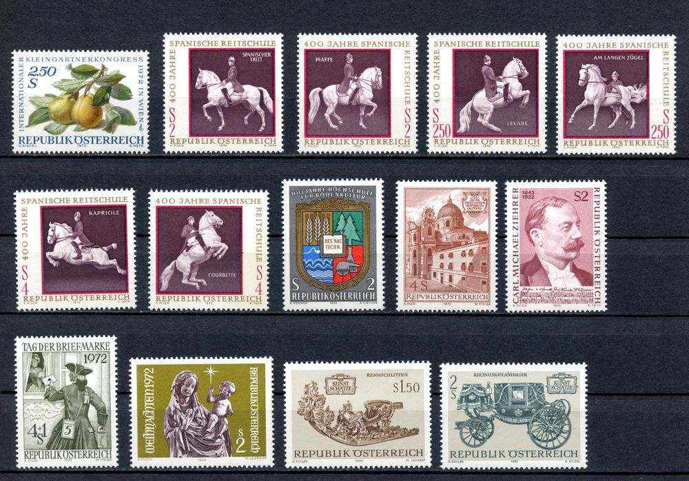 Österreich postfrisch 1972, 30 Einzelmarken + Block 2 | Kaufen auf Ricardo