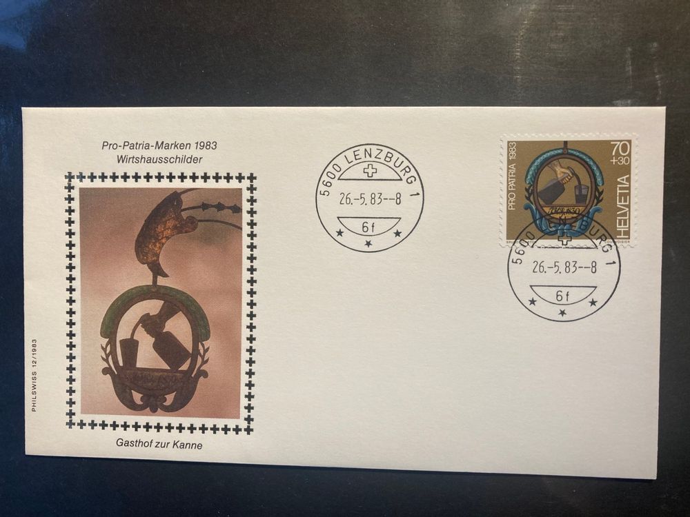 CH 1983 Ersttagsbrief PP 70+30 Kanne Ortsstempel Lenzburg (Neu (gemäss Beschreibung)) in Liestal ...