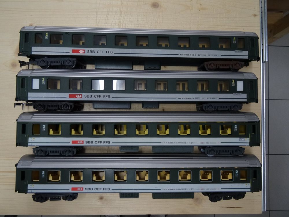 Lima 4 voitures CFF échelle 0 avec toits Hermann métalliques (Gebraucht ...