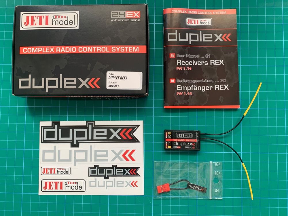 Jeti Empfänger Duplex REX 3 2.4 GHz EX, 100 mm Antennen (Gebraucht) in ...