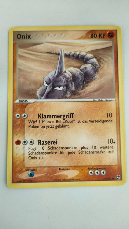 Onix - Pokemon - EX Sandsturm | Kaufen auf Ricardo