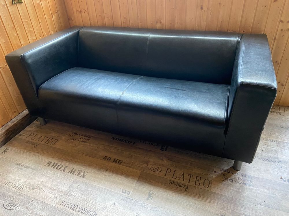 Sofa Echtleder, dunkelbraun | Kaufen auf Ricardo