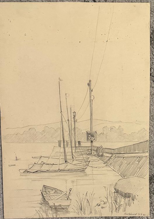 Boote Ansicht Zeichnung Signiert Burkhard (Gebraucht) in Hochdorf für CHF 5 – mit Lieferung auf ...