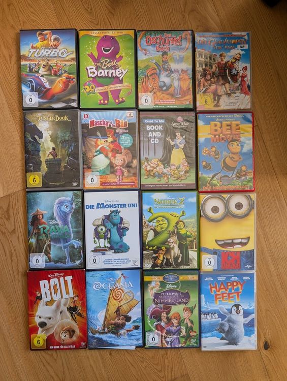 Disney Kindern DVD Set - Vaiana, Shrek 2, Raya, Bolt (Gebraucht) in ...