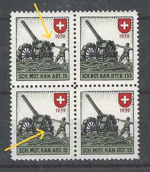 ARTILLERIE Nr. 103 ** spez. beide Abarten im 4er-Block !!! (Gebraucht ...