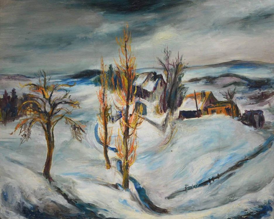 Karl Weber. Winter im Tal, 1935. Öl auf Leinwand. (Gebraucht) in ...