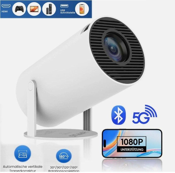 Smart Beamer 4K Full HD 180° Dreh Projector Videoprojektor (Neu (gemäss ...