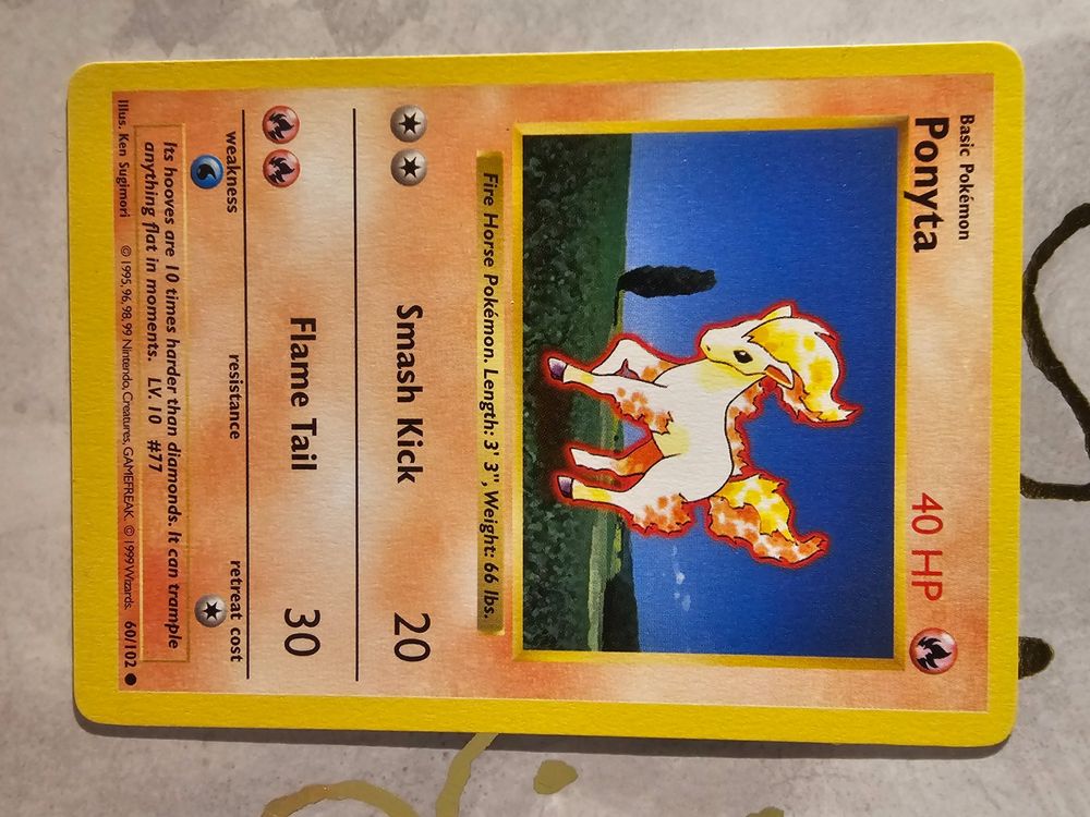 Ponyta Shadowless - Base Set - EN - 60 (Gebraucht) in Zürich für CHF 3 ...