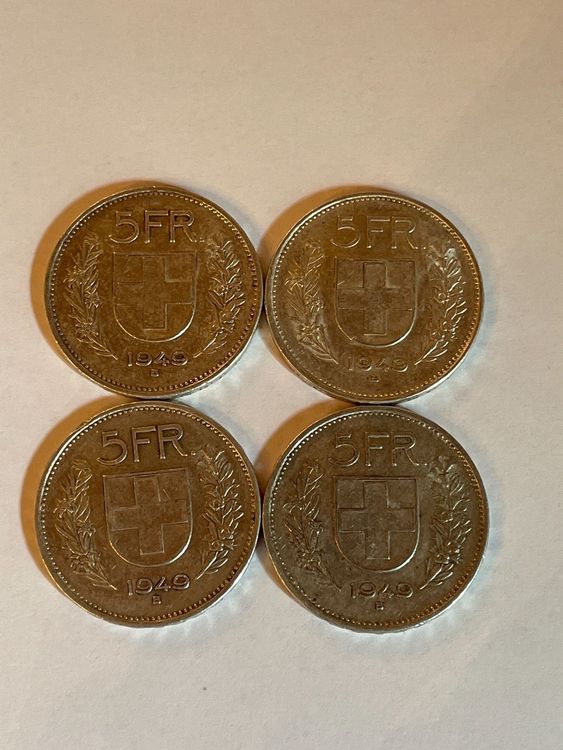 4 stk. 5.- silber 1949 | Kaufen auf Ricardo
