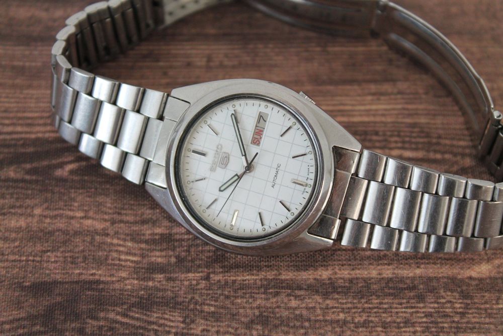 Seiko 5 Vintage Automatic White Check Dial selten | Kaufen auf Ricardo