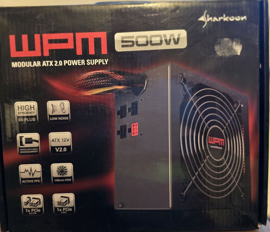 Sharkoon WPM 500W Netzteil Modular 80+ (Neu und originalverpackt) in Vilters für CHF 1 – mit ...