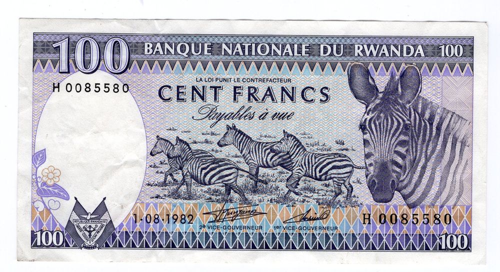 Banknote RWANDA 100 FRANCS (Gebraucht) in Baar für CHF 2 – mit ...