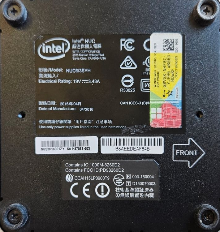 Mini-PC Intel NUC - Windows 10 Pro (Gebraucht) in Bannwil für CHF 125 ...